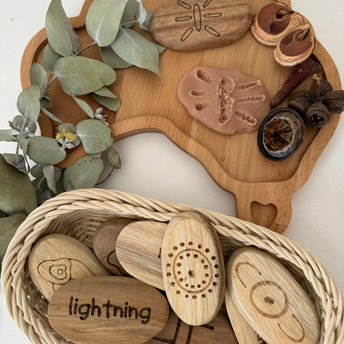 Indigenous Symbol Wooden Stones | Little Wild & Green