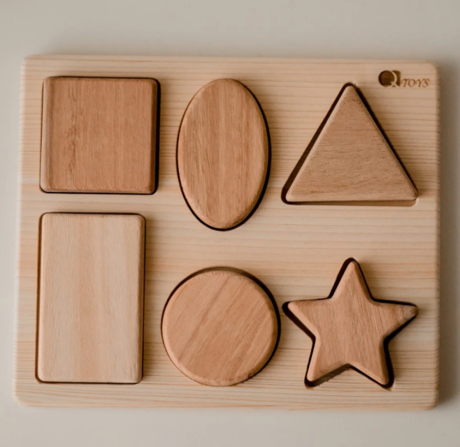 Wooden Chunky Shape Puzzle | Little Wild & Green
